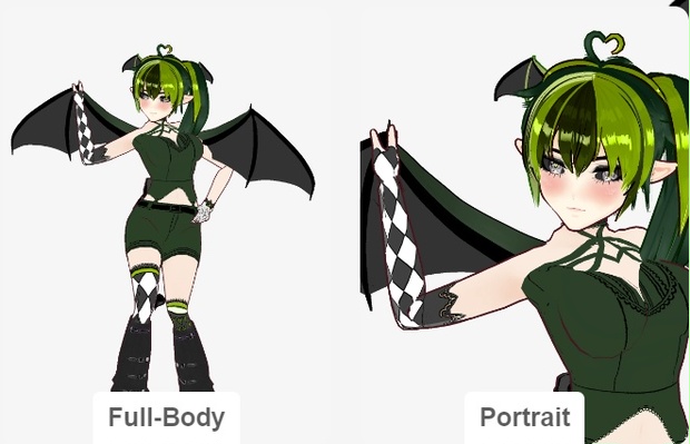 VRoid - Wings Bat Wings and Heart Tail Hair Preset (3 sizes) - Venus ...