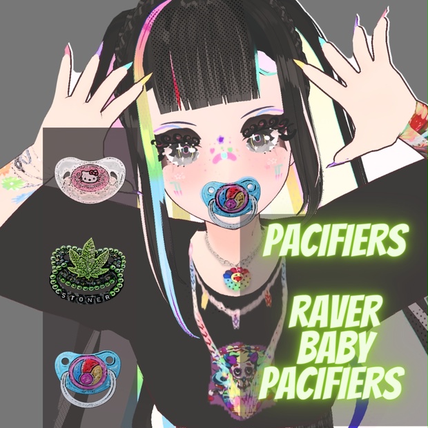 VRoid Pacifiers - Baby Pacifiers 90s Raver Tech Set - Venus Variation ...