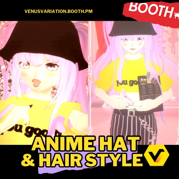 VRoid Anime Hairstyle and Hat (Bucket Hat Style) - Venus Variation ...
