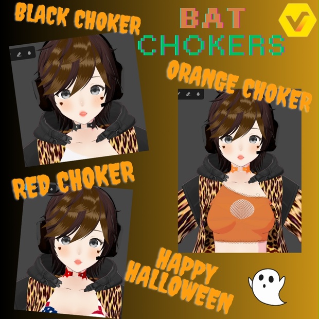 VRoid Accessory - Bat Choker Bat Necklace - Venus Variation Designs - BOOTH