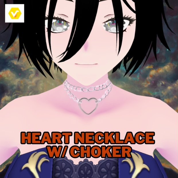 VRoid Necklace Heart necklace w/ Choker - Venus Variation Designs - BOOTH