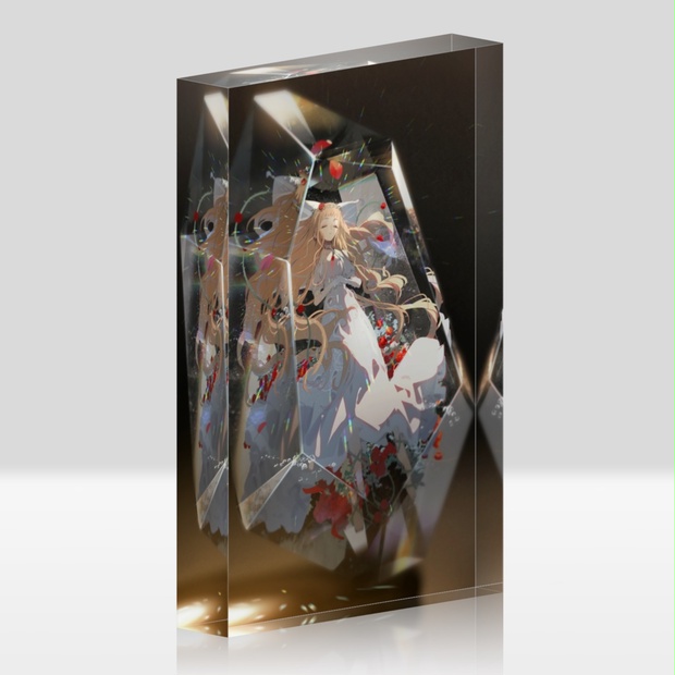 Briar rose in crystalアクリルブロック - Arbuscule - BOOTH