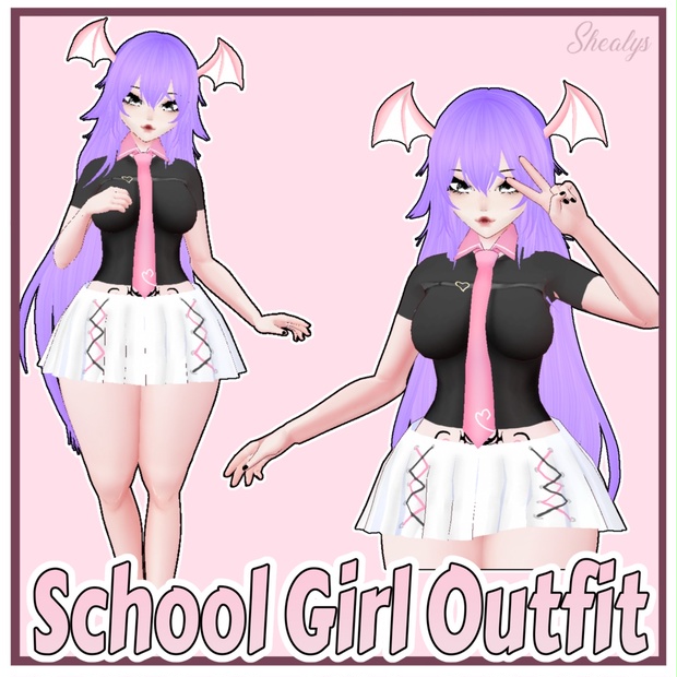 【VRoid】Pink School Girl Outfit - shealys - BOOTH