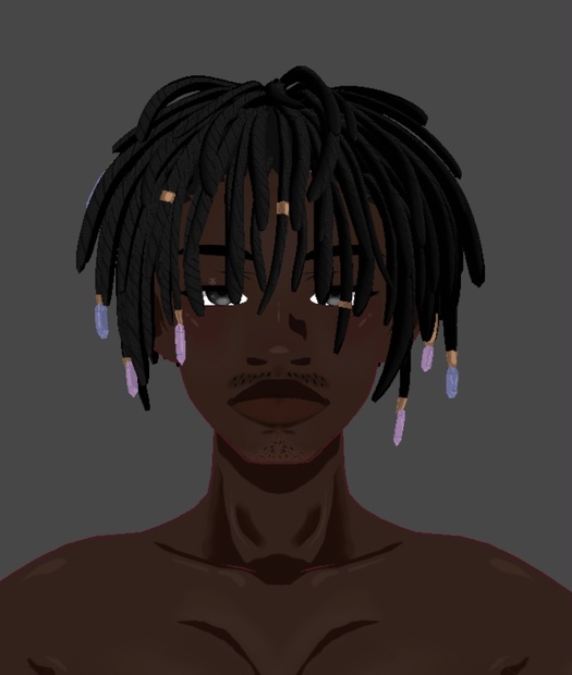 Short locs with jewels [Vroid hairpreset] - Beef - BOOTH