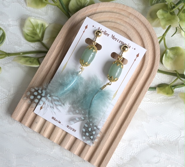 アベンチュリン モチーフイヤリング＆ピアス - Atelier Mercenaria - BOOTH