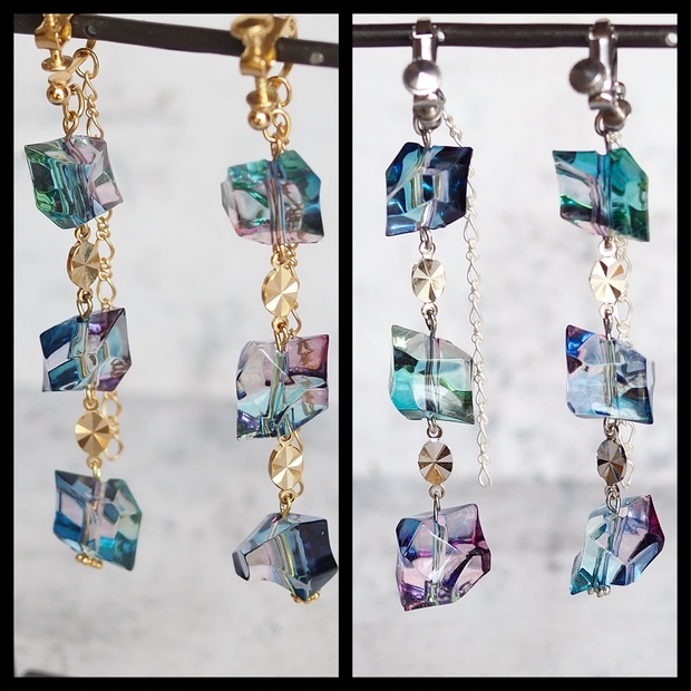 可惜夜の琥珀糖の耳飾り - Jasper&Cats - BOOTH