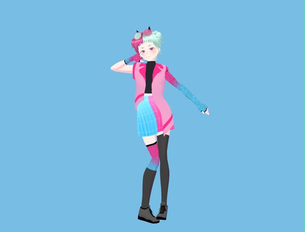 [パンクーちゃん PUNK GIRL] VRM VROID VTUBER 3D MODEL AVATAR - moonyboy - BOOTH