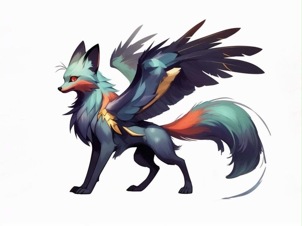 Winged Fox Creature - gameready - BOOTH