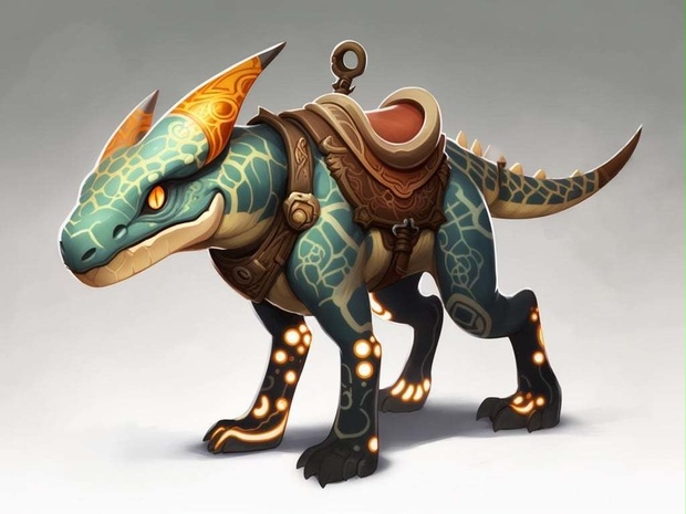 Mystic Lizard Mount - gameready - BOOTH