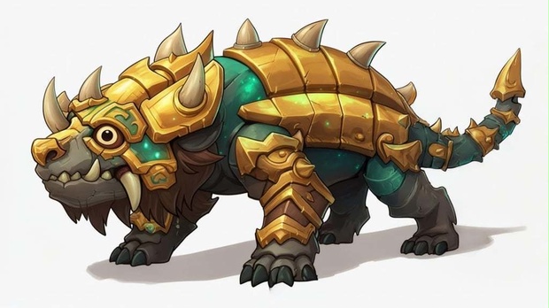 Golden Armored Beast - gameready - BOOTH