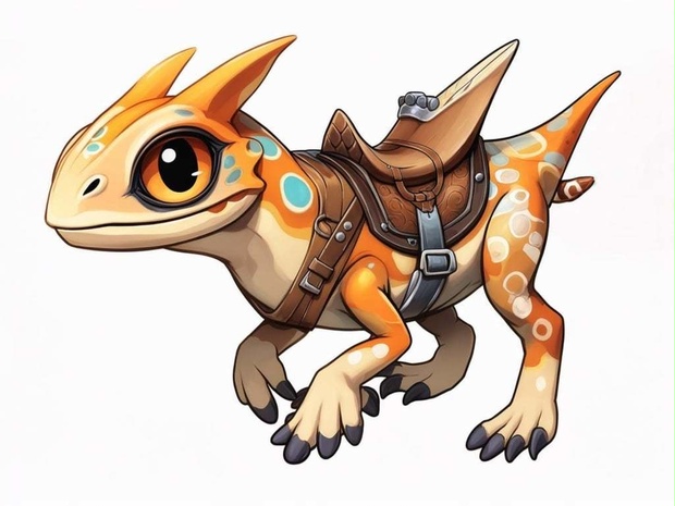 Orange Saddle Lizard - gameready - BOOTH