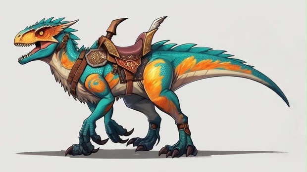 Colorful Dinosaur Mount - gameready - BOOTH