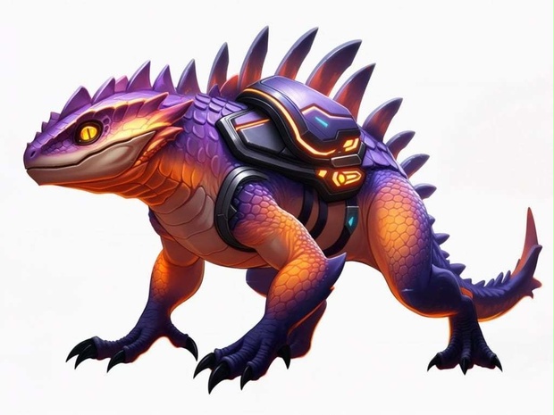 Dragon Armor Lizard - gameready - BOOTH