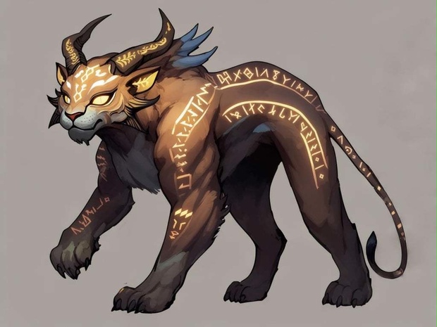 Mystic Rune Beast - gameready - BOOTH