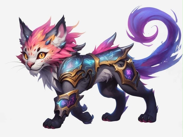 Mystic Armor Cat - gameready - BOOTH