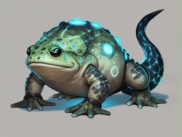 Bioluminescent Toad Hybrid - gameready - BOOTH