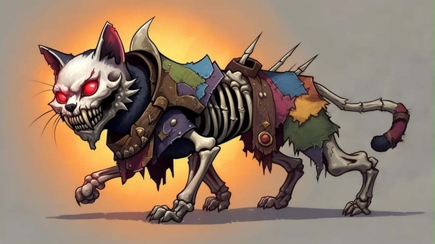 Undead Patchwork Cat - gameready - BOOTH