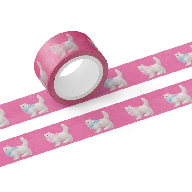 リボンなしろねこちゃん・マスキングテープ - COCONEL - BOOTH