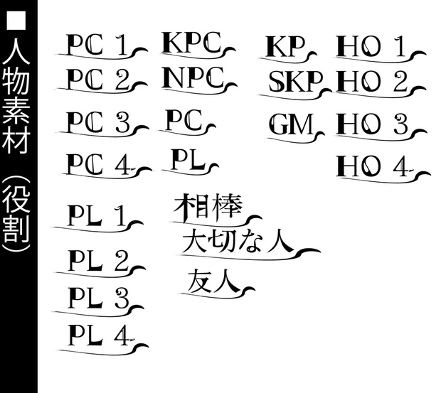 COC_セッション用_盤面_文字素材 - 木莉屋 - BOOTH