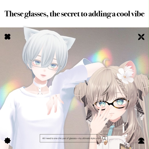 【5アバター対応】Glasses 01 #GeekChic - HATCH Planet - BOOTH