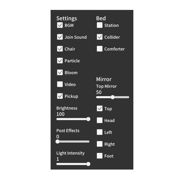 Setting Multi Panel 【VRChatワールドギミック】 - ziston Shop - BOOTH