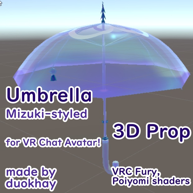 Umbrella (Mizuki Style) for VR Chat Avatar - VRC Fury - duokhay - BOOTH