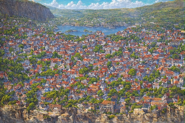 イラスト素材 遠くから見た街並みセット（1920*1280）3枚セット - hiepitaBooth - BOOTH