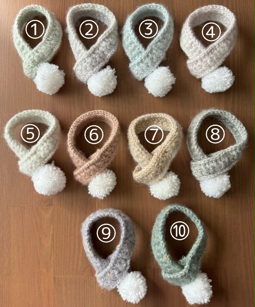 ぽんぽんマフラー（もち・20cmぬい兼用サイズ） - Hungry Bear - BOOTH