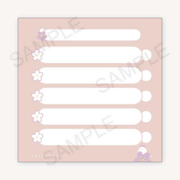 M5スクエアサイズメモ紙／さくらTODO／上質紙 - 小物雑貨屋あめこさめ - BOOTH