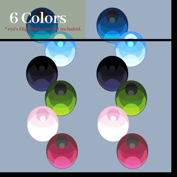[VROID/Texture] Eyes set #2 (6 colors) - Nya-wl - BOOTH