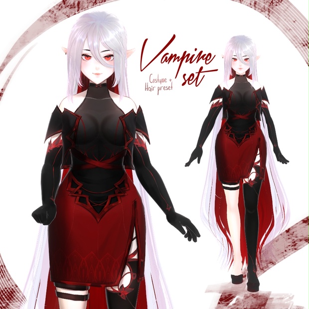 Vroid - Vampire set [Costume + hair preset] - alqmia - BOOTH