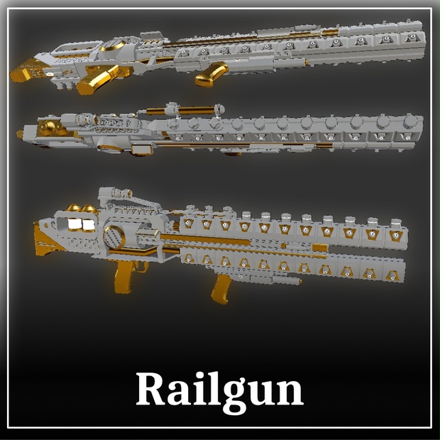 Railgun 3D Model - animefanpostup - BOOTH