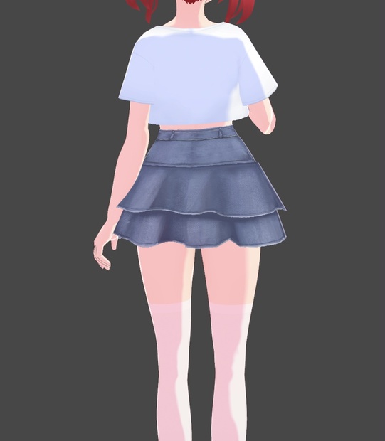 Denim layered doll skirt - VRoid Clothes - Red's Costume store - BOOTH
