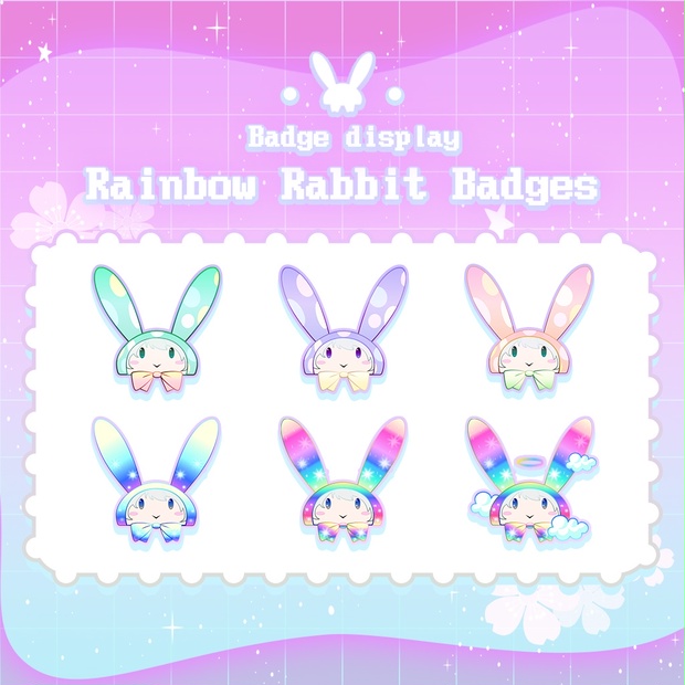 【Twitch Badges】Rainbow Rabbit Livestream Badges - VTuber Stream Shop ...