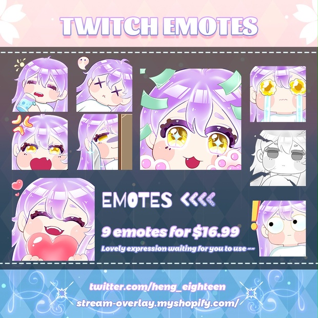 【Twitch Emote】Purple Girl Twitch Emotes | Emote, Livestream Emote, Cute ...
