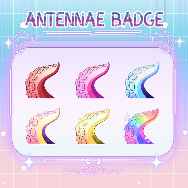 【Twitch Badges】Antennae Livestream Badges - VTuber Stream Shop - BOOTH