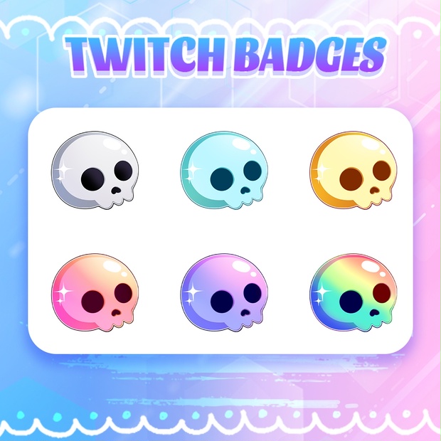 【Twitch Badges】skull Livestream Badges - VTuber Stream Shop - BOOTH