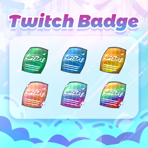 【Twitch Badges】Crisps Livestream Badges - VTuber Stream Shop - BOOTH