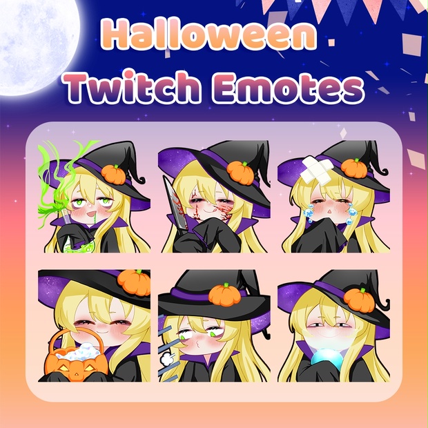 【Twitch Emote】Halloween twitch emotes（29$） - VTuber Stream Shop - BOOTH