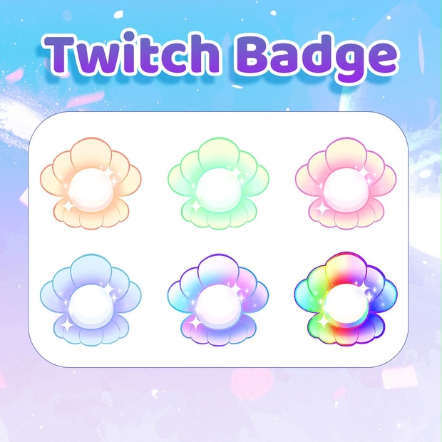 【Twitch Badges】Shell Cookies Badges - VTuber Stream Shop - BOOTH