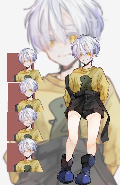 【TRPG有料立ち絵_全身+差分3種】白髪少年 - あずの止まり木 - BOOTH