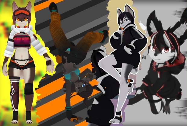 オリジナル3Dモデル Mina,Mizuku,Mitsuki,Mikaze - うっどのショップ - BOOTH