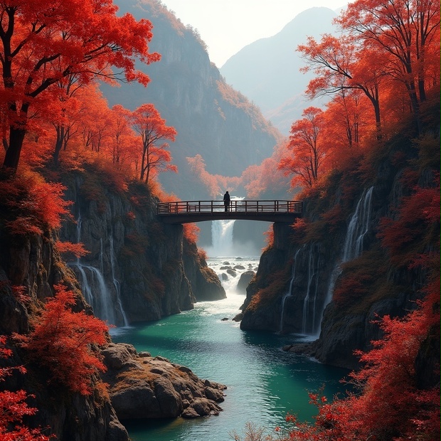 秋の渓谷の絶景 - AIで自然の幅を広げる静かな店 — Quiet Nature by AI - BOOTH