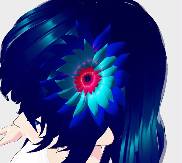 Vroid - Blue Flower Hair - solovroid - BOOTH