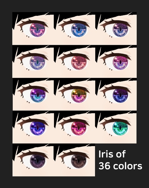 Vroid studio iris 36 color - Mahui - BOOTH
