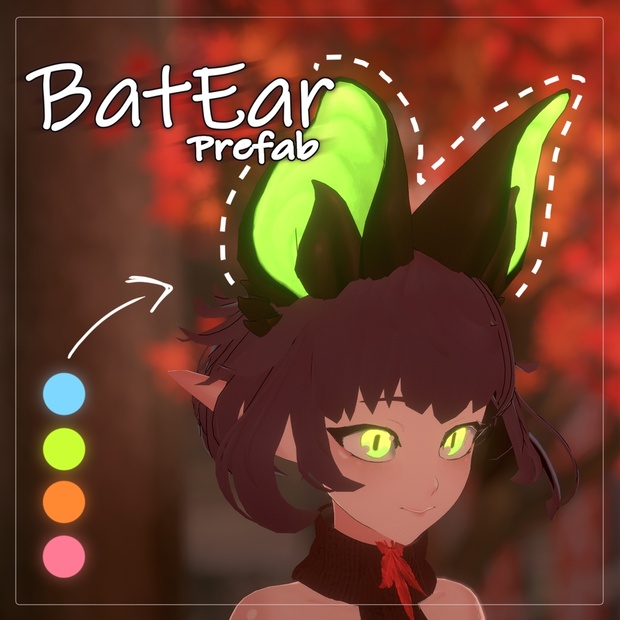 Bat ears - Glow in the dark - Prefab + fbx - spacefishart - BOOTH