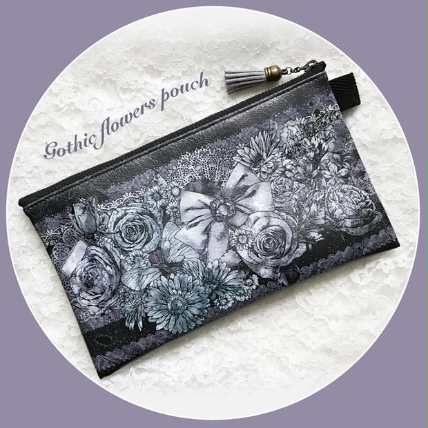 ゴシックフラワー柄ポーチ - Atelier Bee. - BOOTH