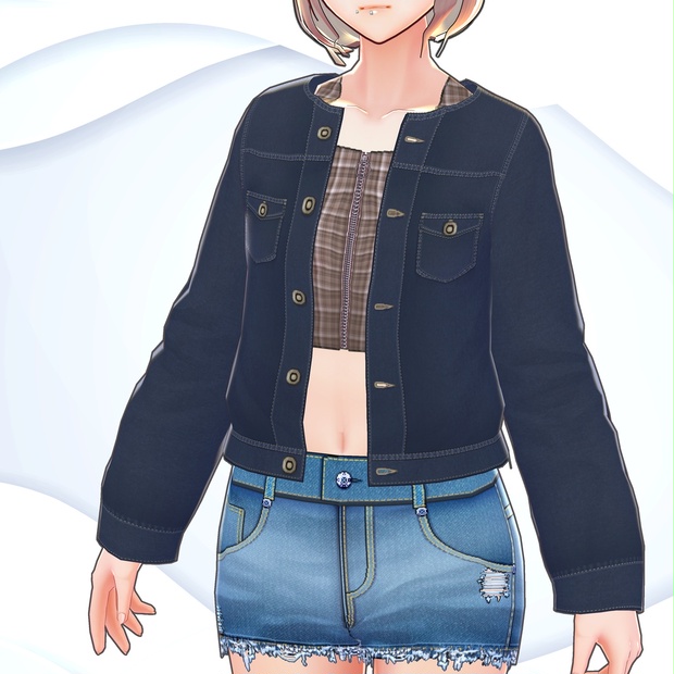 [VRoid][FREE]デニムジャケットセット - saintc acrium - BOOTH