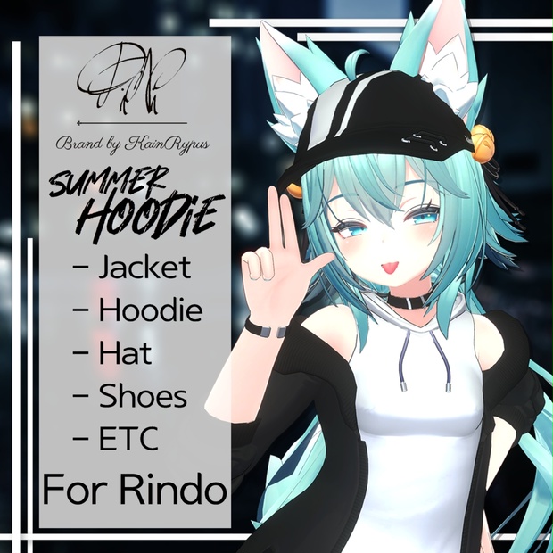 [3Dモデル]Summer_Hoodie(Rindo 竜胆専用) - Pini - BOOTH