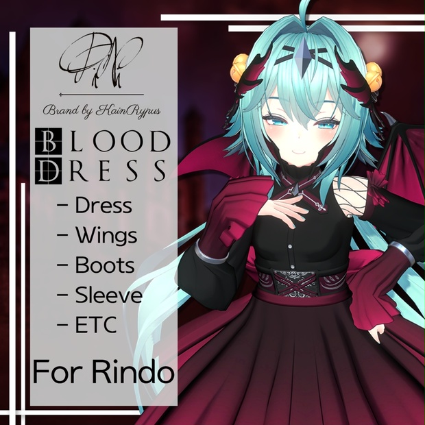 [3Dモデル]Blood Dress(Rindo 竜胆専用) - Pini - BOOTH